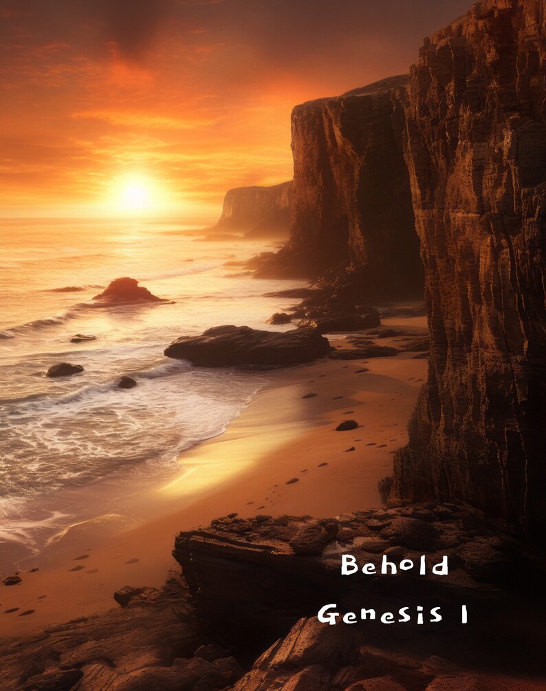 Set of 5, Behold Genesis 1, Christian Wall Art Bundle, Scripture Bundle ...