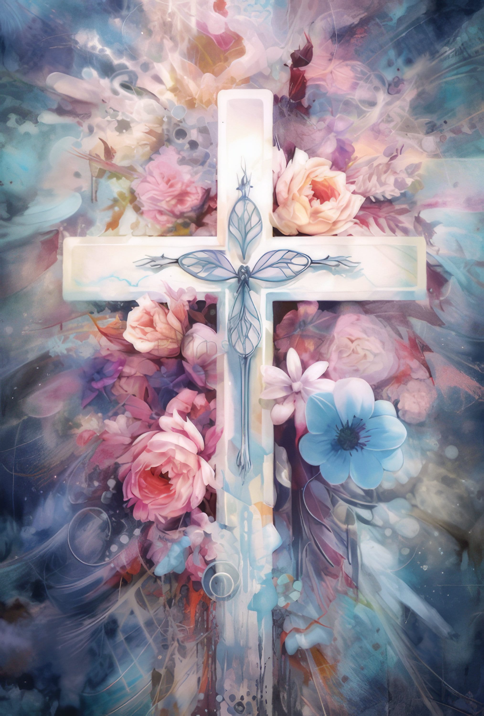 Set of 15 Floral Crosses, Christian Wall Art, Cross Wall Art, Cross ...