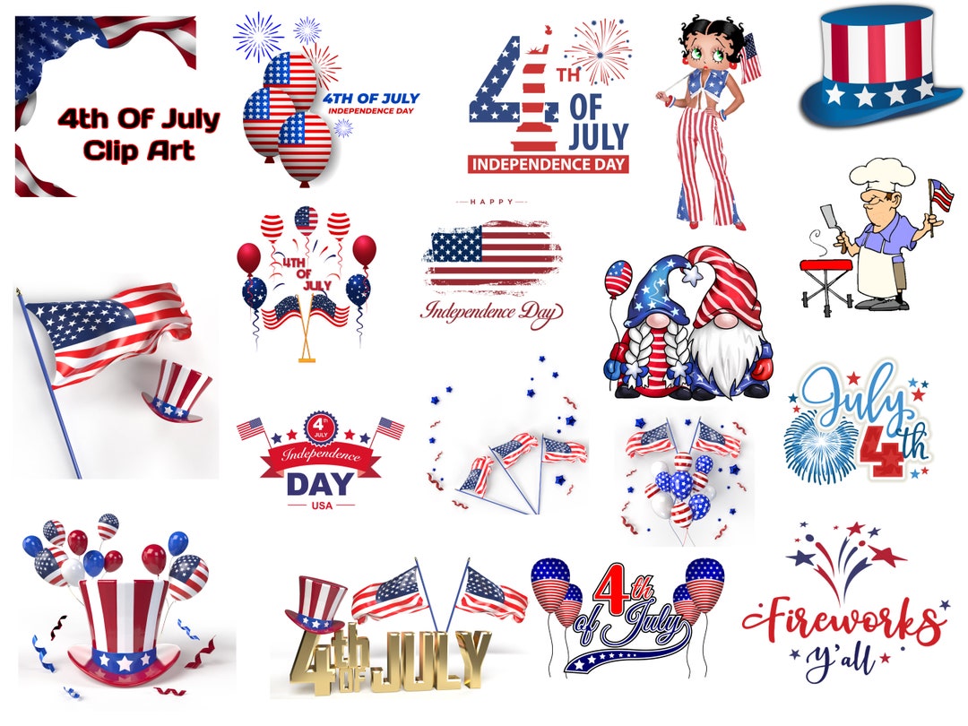 4th of July Clip Art Set of 18 4th of July Fourth of July America 4th ...