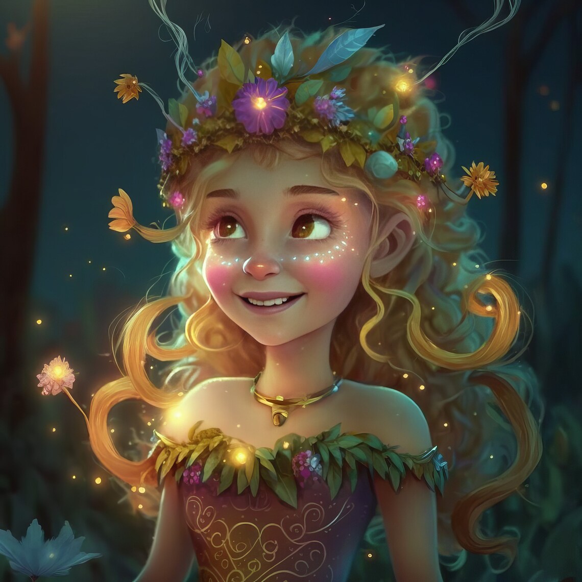 Set of 5 Fairies, Nursery Wall Décor Girls Wall Décor Fantasy Wall ...