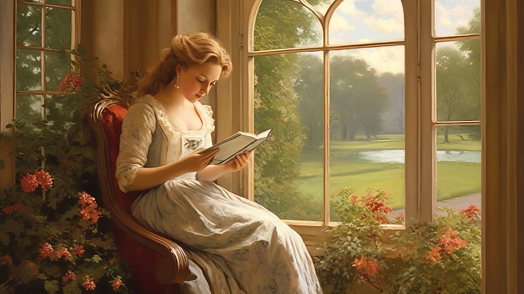 A Portrait of Victorian Woman Reading, Gift for Her, Victorian Wall ...