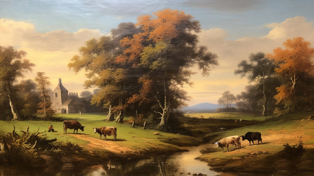 A Classic English Countryside, Landscape Wall Decor, Home Decor ...