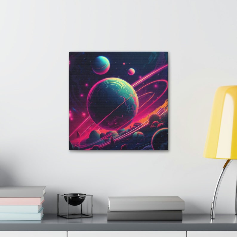 Galactic Glow | Neon Colored Canvas Art | Multiple Sizes | Ready to ...