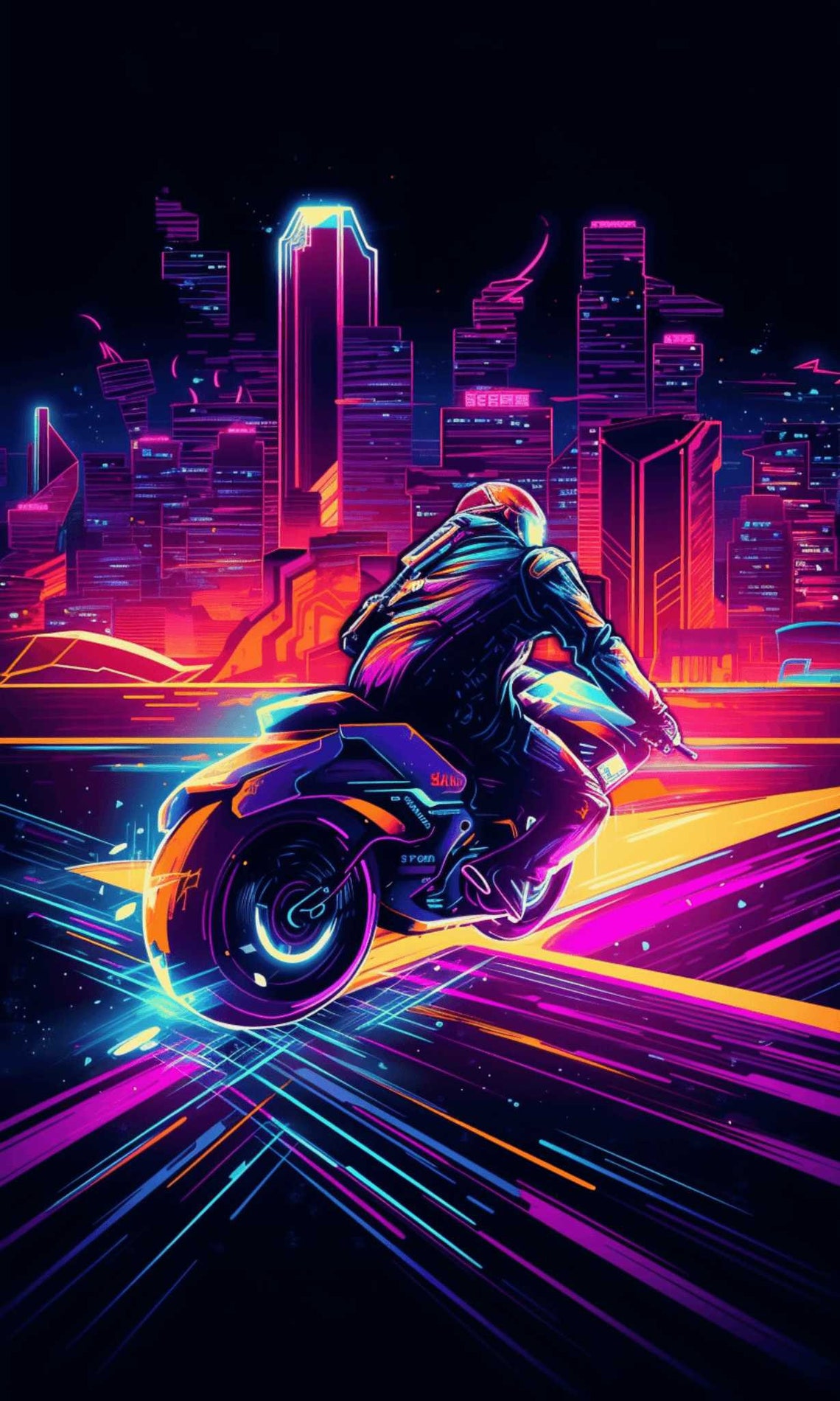 Neon Thunder| Neon Colored Poster Art Print | Multiple Sizes | High ...