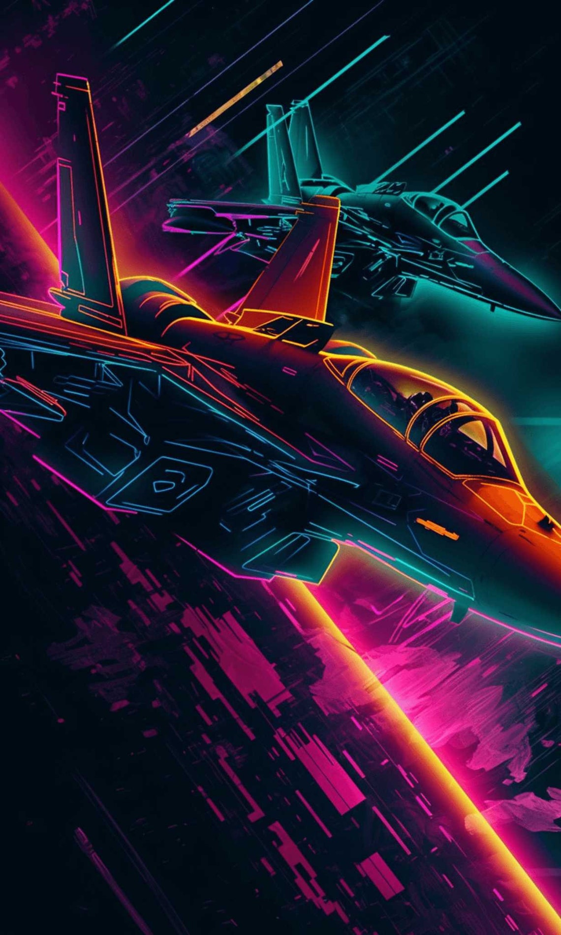 Electric Jet Flyover| Neon Colored Poster Art Print | Multiple Sizes ...