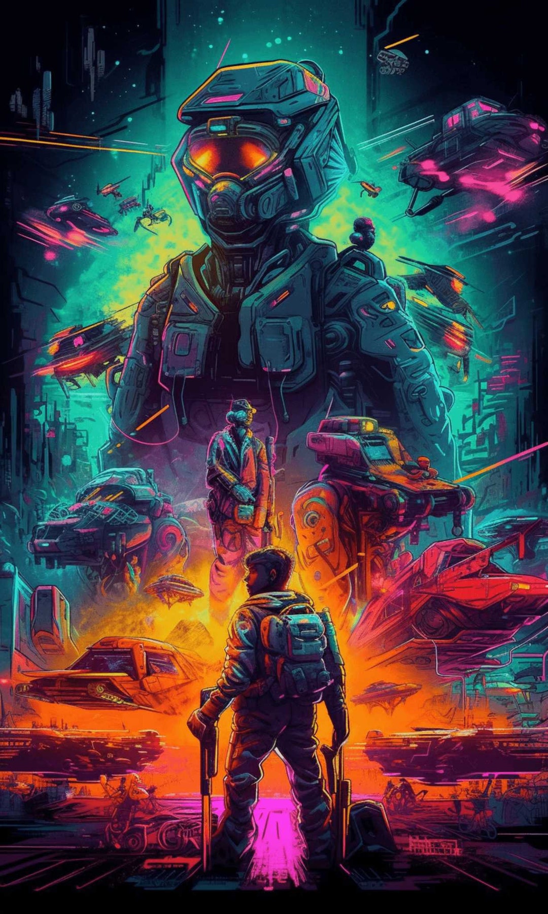 Electric Apocalypse| Neon Colored Poster Art Print | Multiple Sizes ...