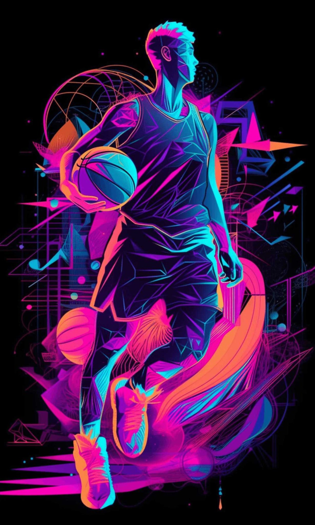 Dunk Master| Neon Colored Poster Art Print | Multiple Sizes | High ...