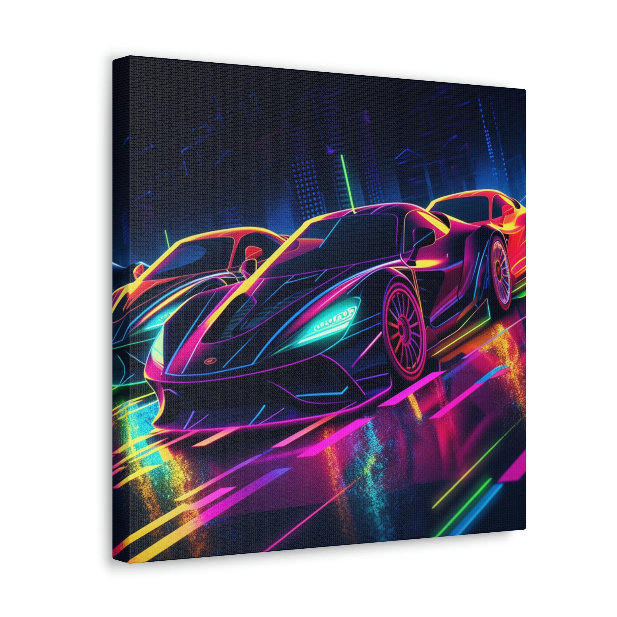 Neon Rush Hour | Neon Colored Canvas Art | Multiple Sizes | Ready to ...