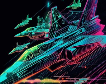 Electric Moto Racer Neon Colored Poster Art Print Multiple Sizes High ...