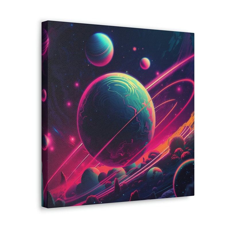 Galactic Glow | Neon Colored Canvas Art | Multiple Sizes | Ready to ...