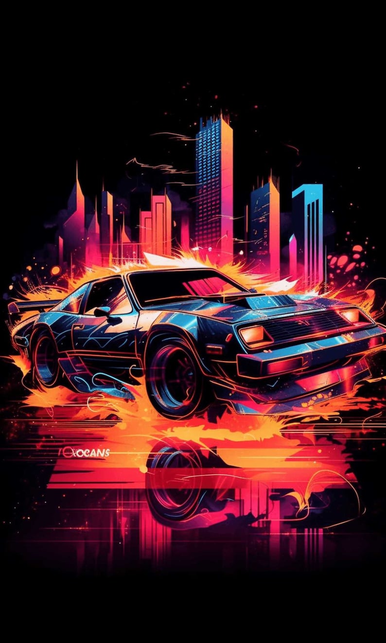 Night Race| Neon Colored Poster Art Print | Multiple Sizes | High ...