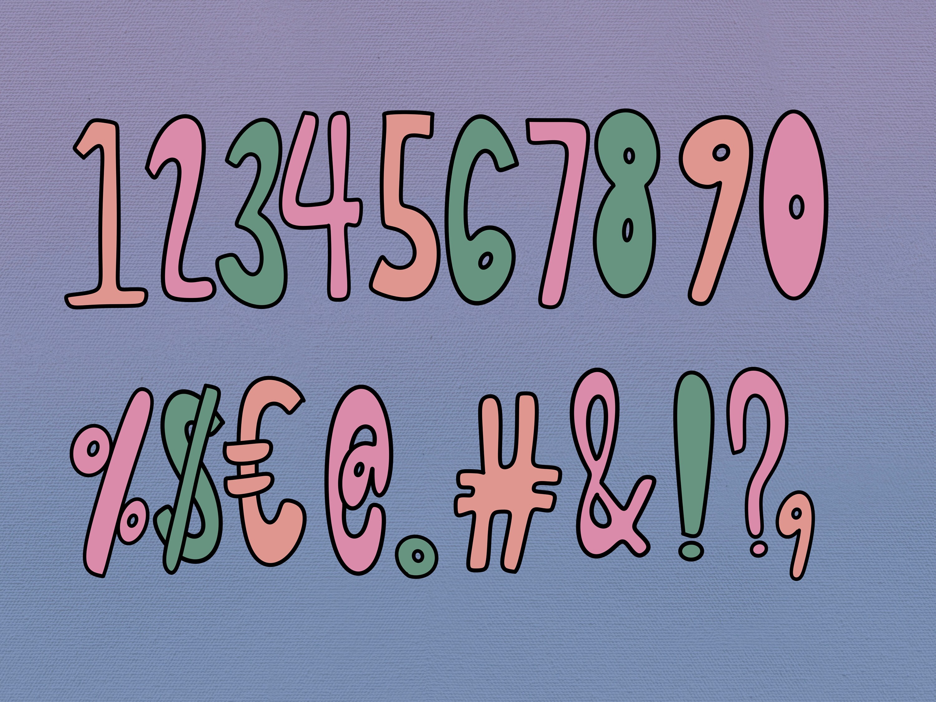 Procreate Skinny Alphabets Stamp, Skinny Number Procreate Stamps ...