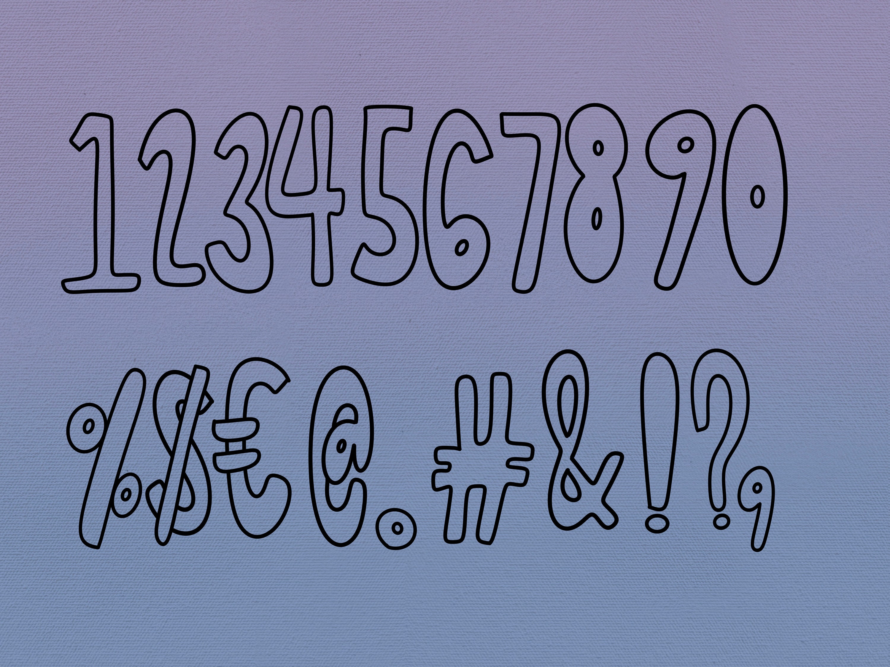 Procreate Skinny Alphabets Stamp, Skinny Number Procreate Stamps ...