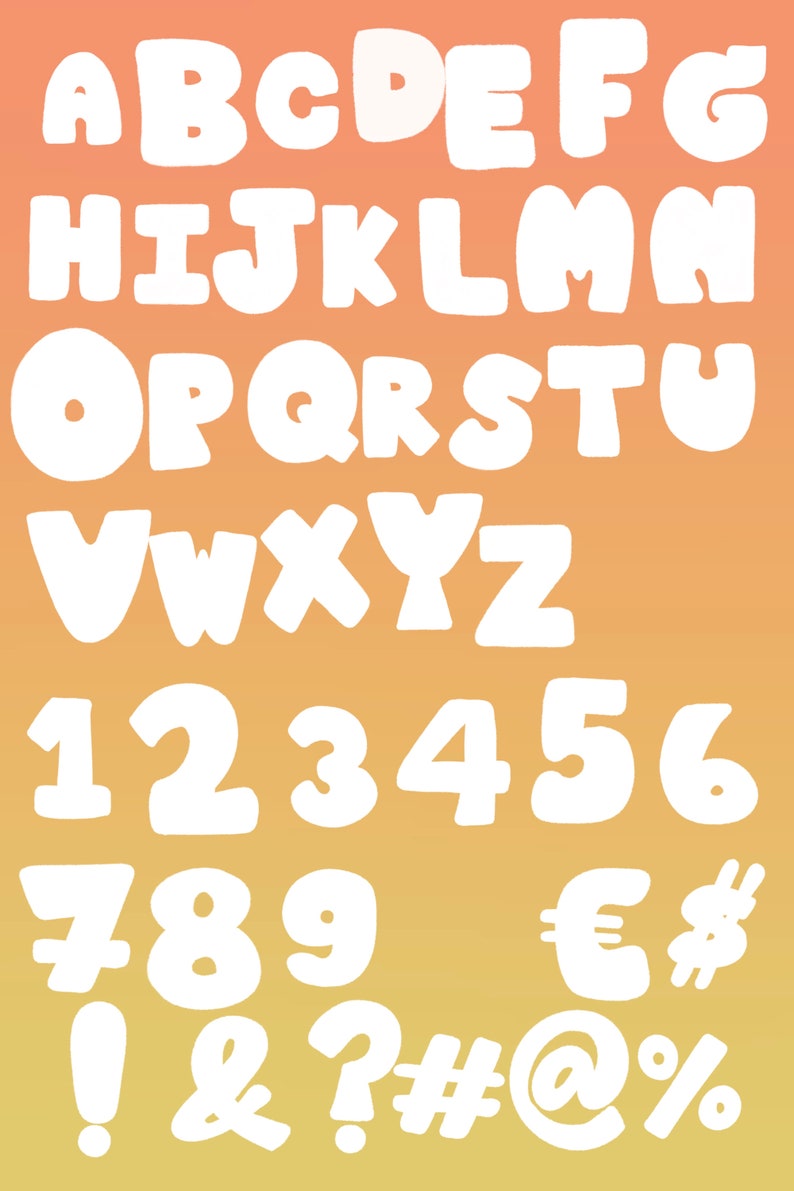 Chubby Alphabet Number Stamp Brushes for Procreate (digital Download ...