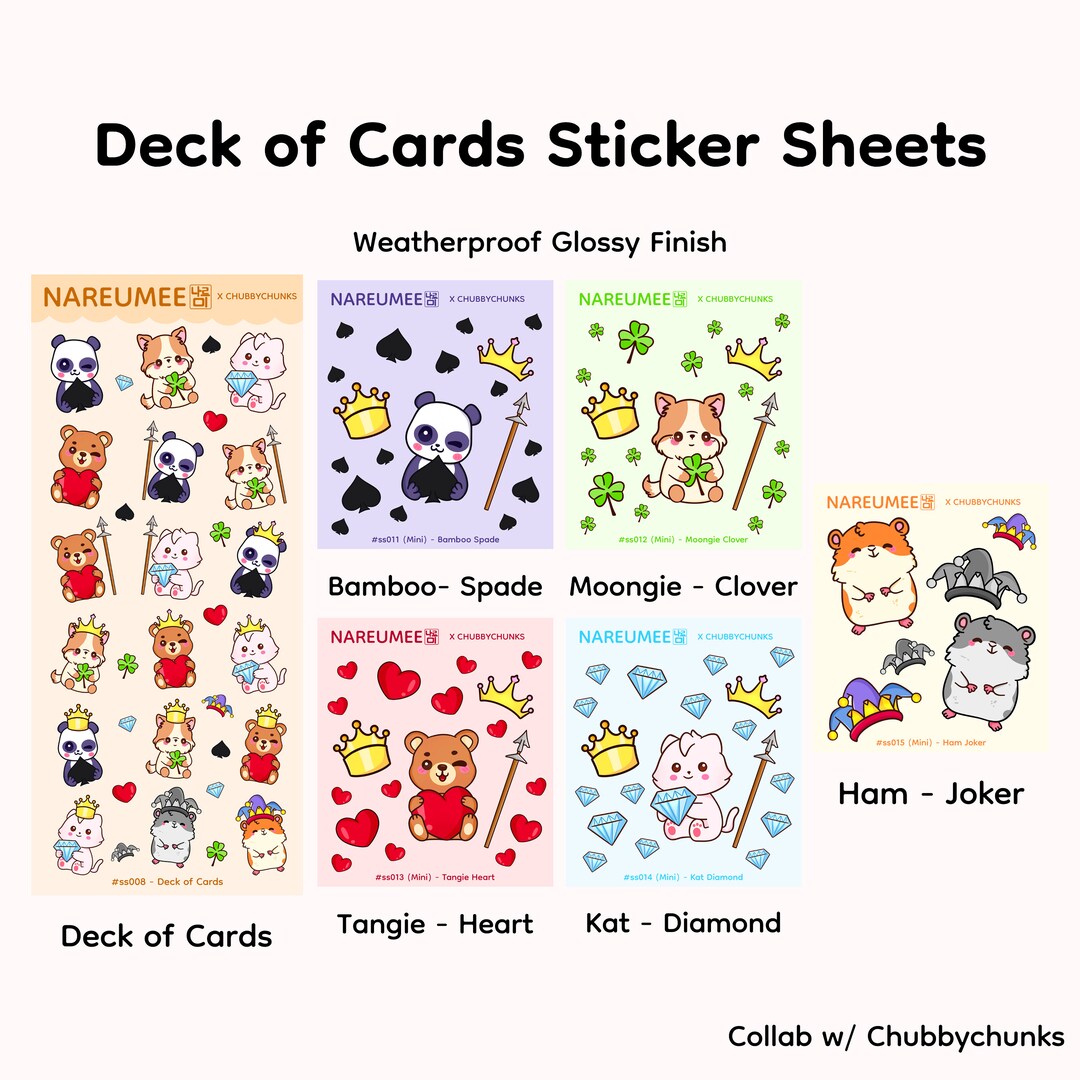 Deck of Cards Sticker Sheet - Etsy