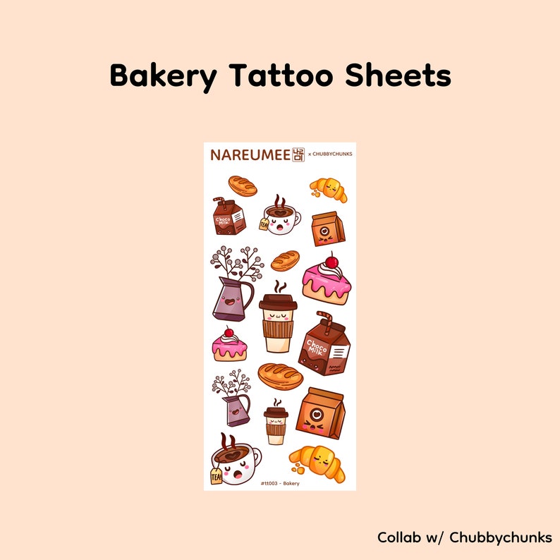Bakery Tattoo Sheet - Etsy