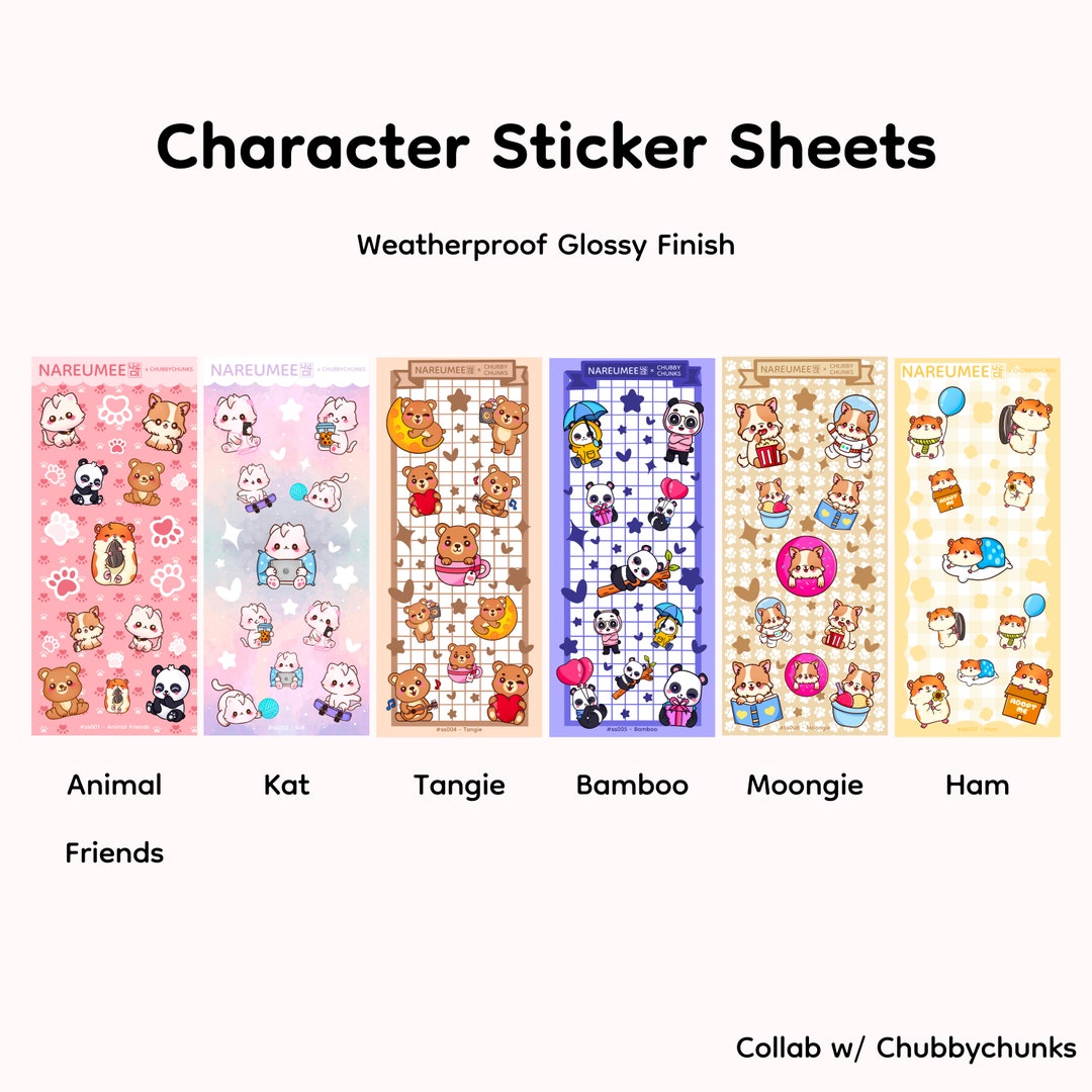 Character Sticker Sheets - Etsy