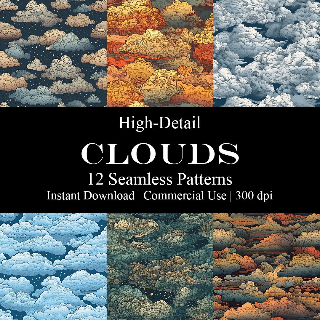Cloud Patterns seamless & High-detail - Etsy