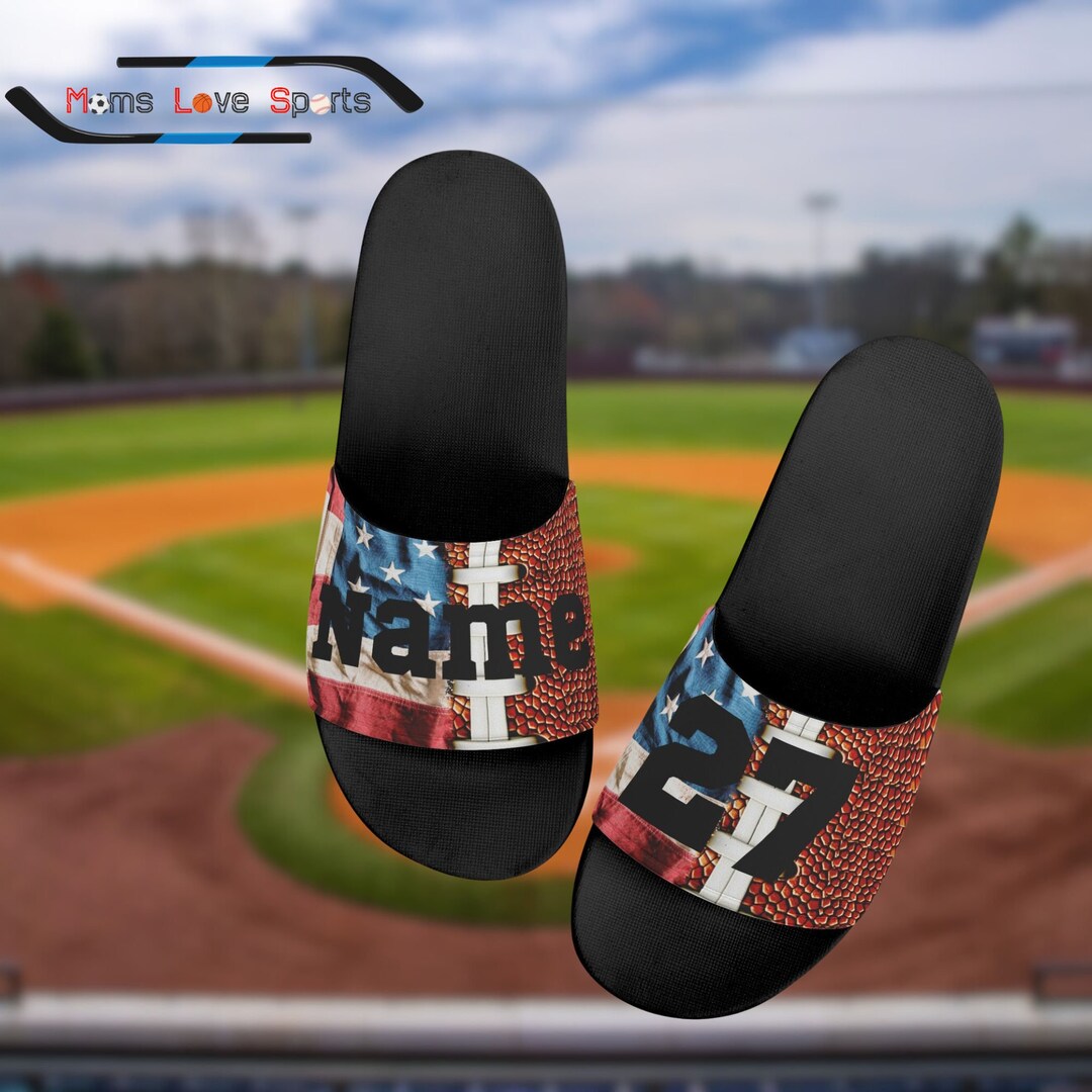Personalized Custom Men's Football Slide Sandals Shoes Flip Flops - Etsy