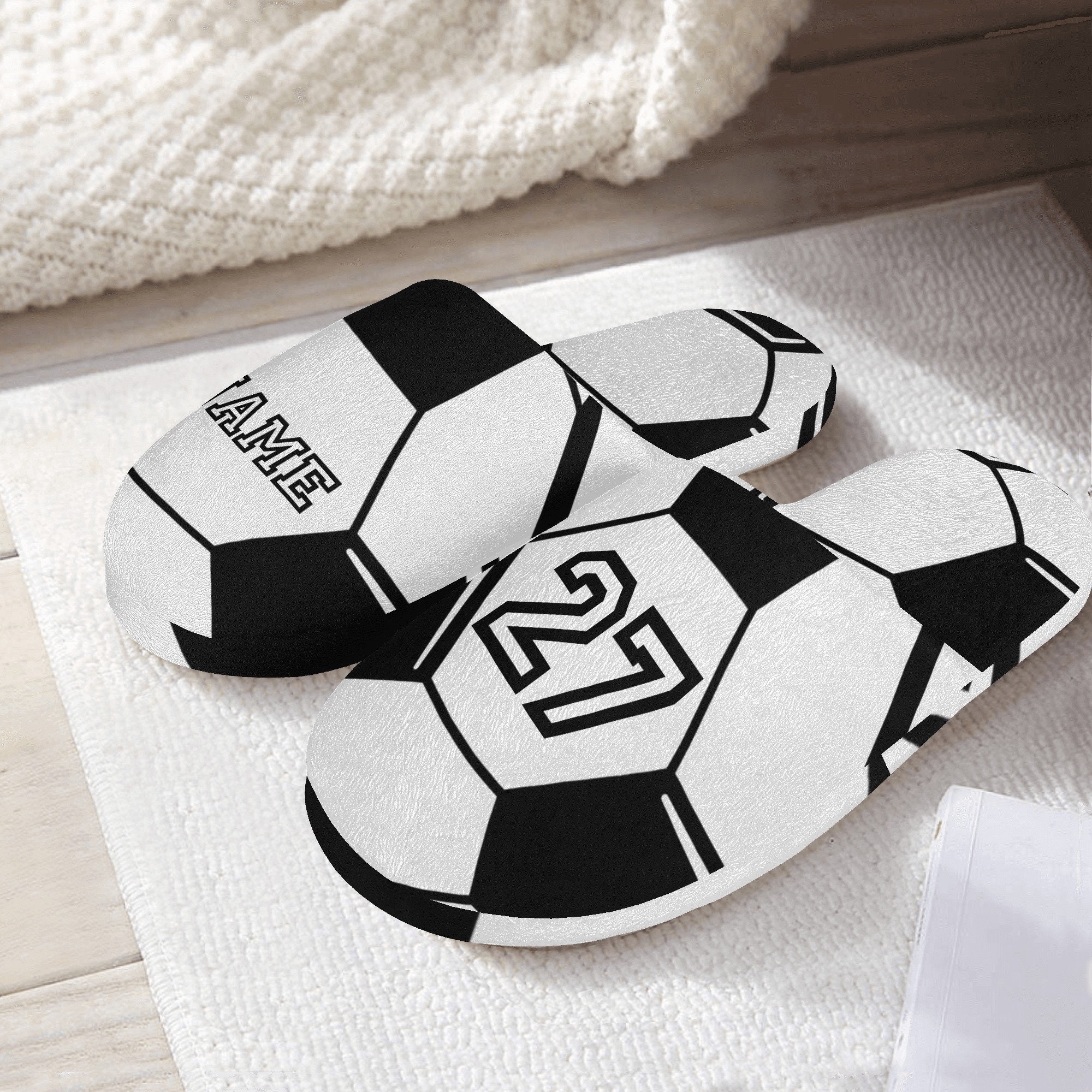 Personalized Custom Soccer Boys and Girls Slippers, Slipperes for ...