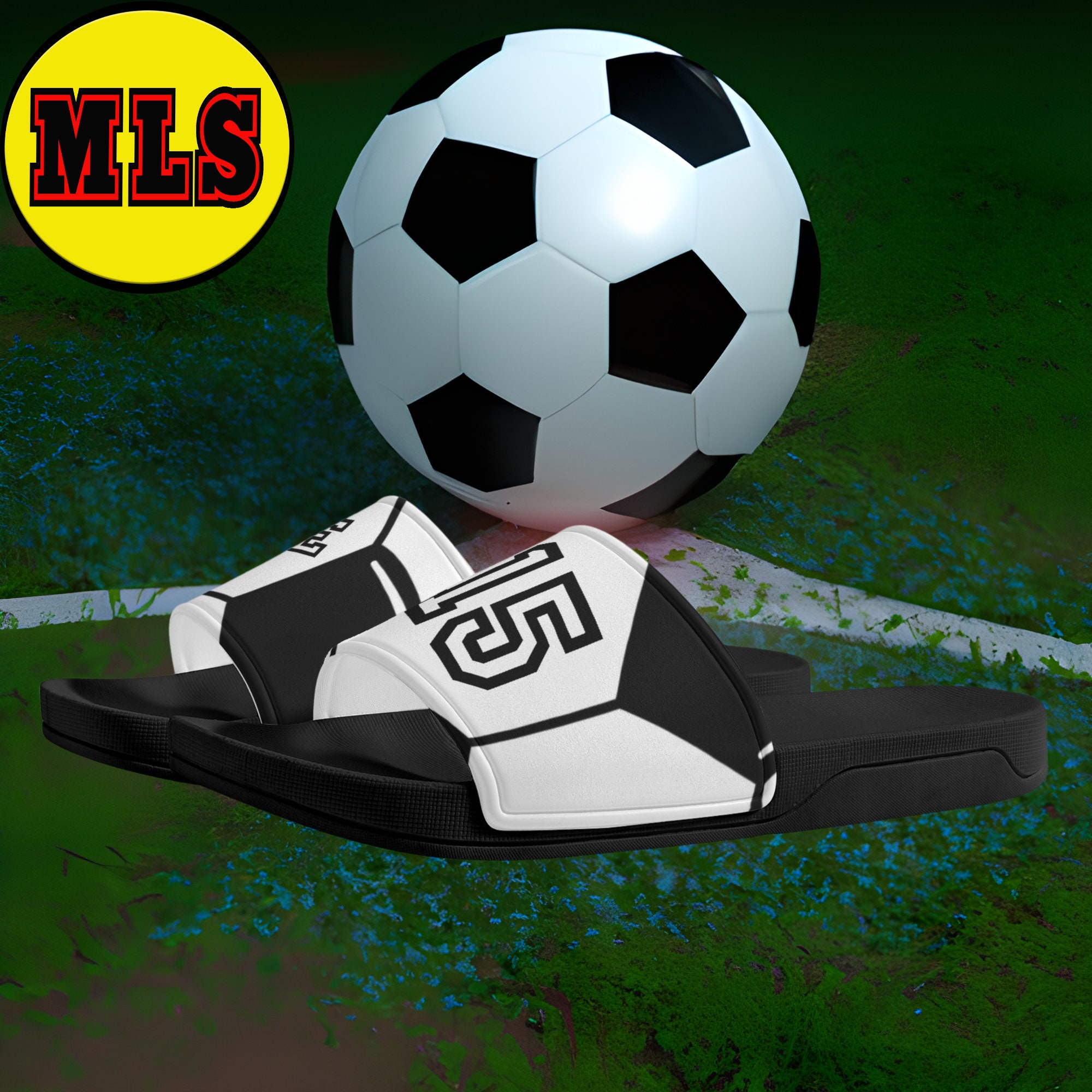 Custom Soccer Slides Flip Flops Sandals, Personalized Soccer Sandals ...