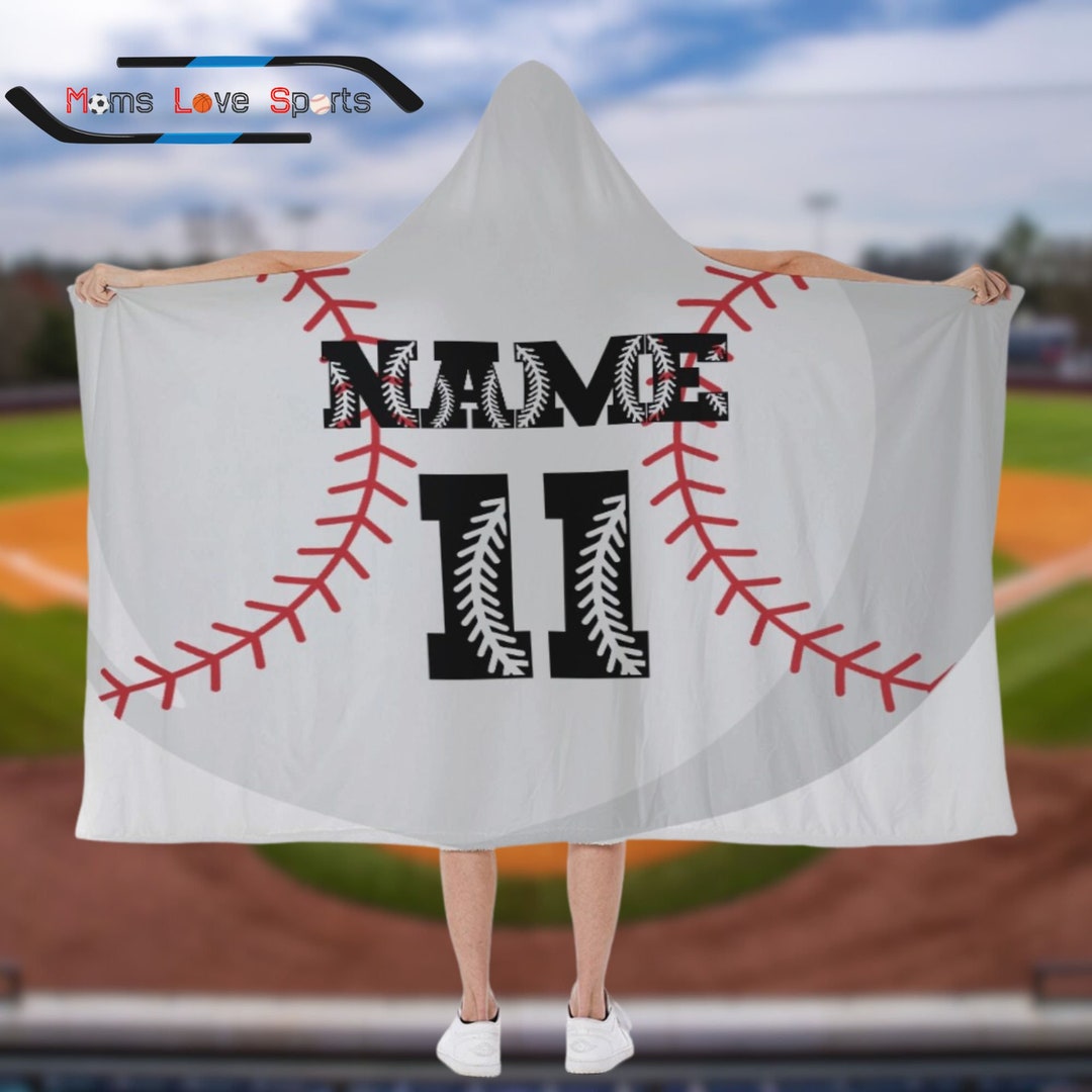 Personalized Baseball Hooded Blanket, Custom Baseball Player Gift ...