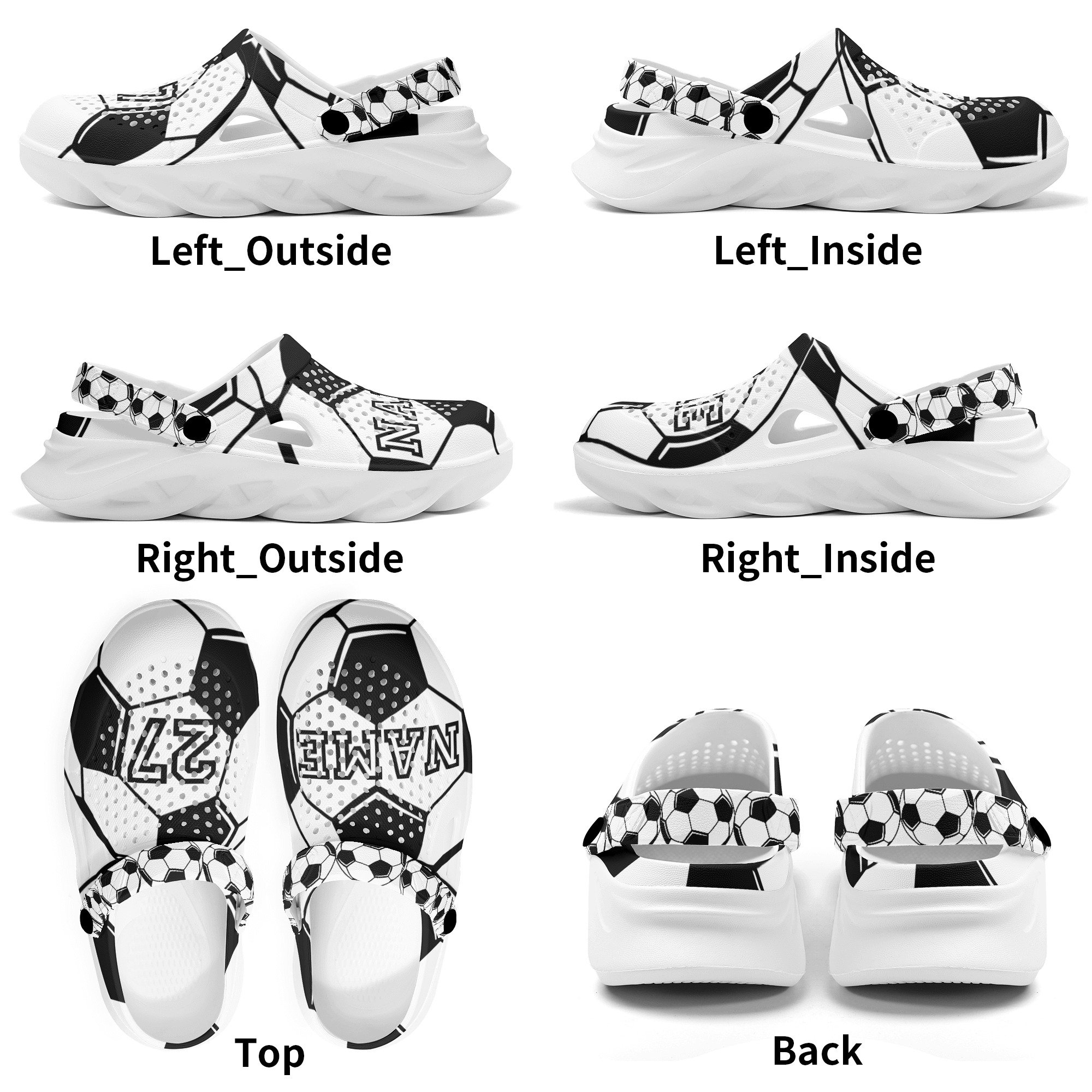 Custom Men's Soccer Clogs, Personalized Sports Themed Mules, Croc ...