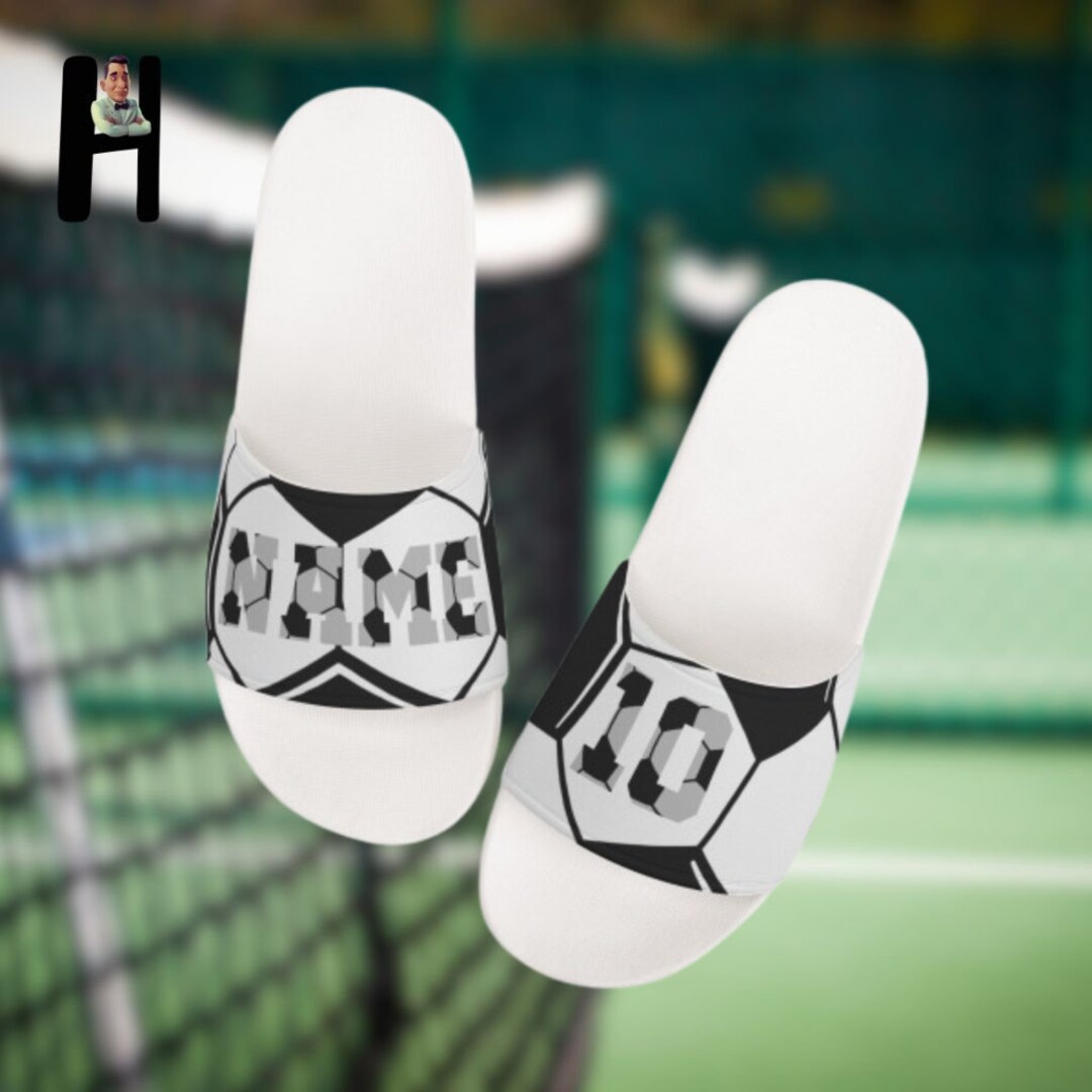 Personalized Kids Soccer Slides, Custom Sports Sandals, Youth Soccer ...