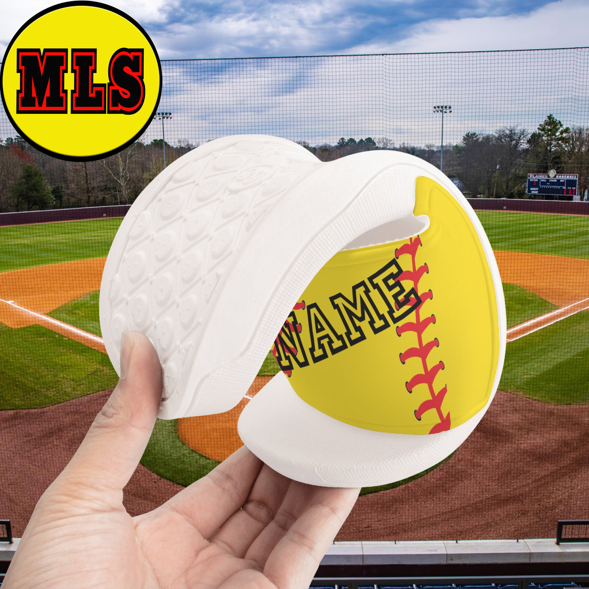 Personalize Customize Softball Kid's Slide Sandals Shoes, Personalized ...