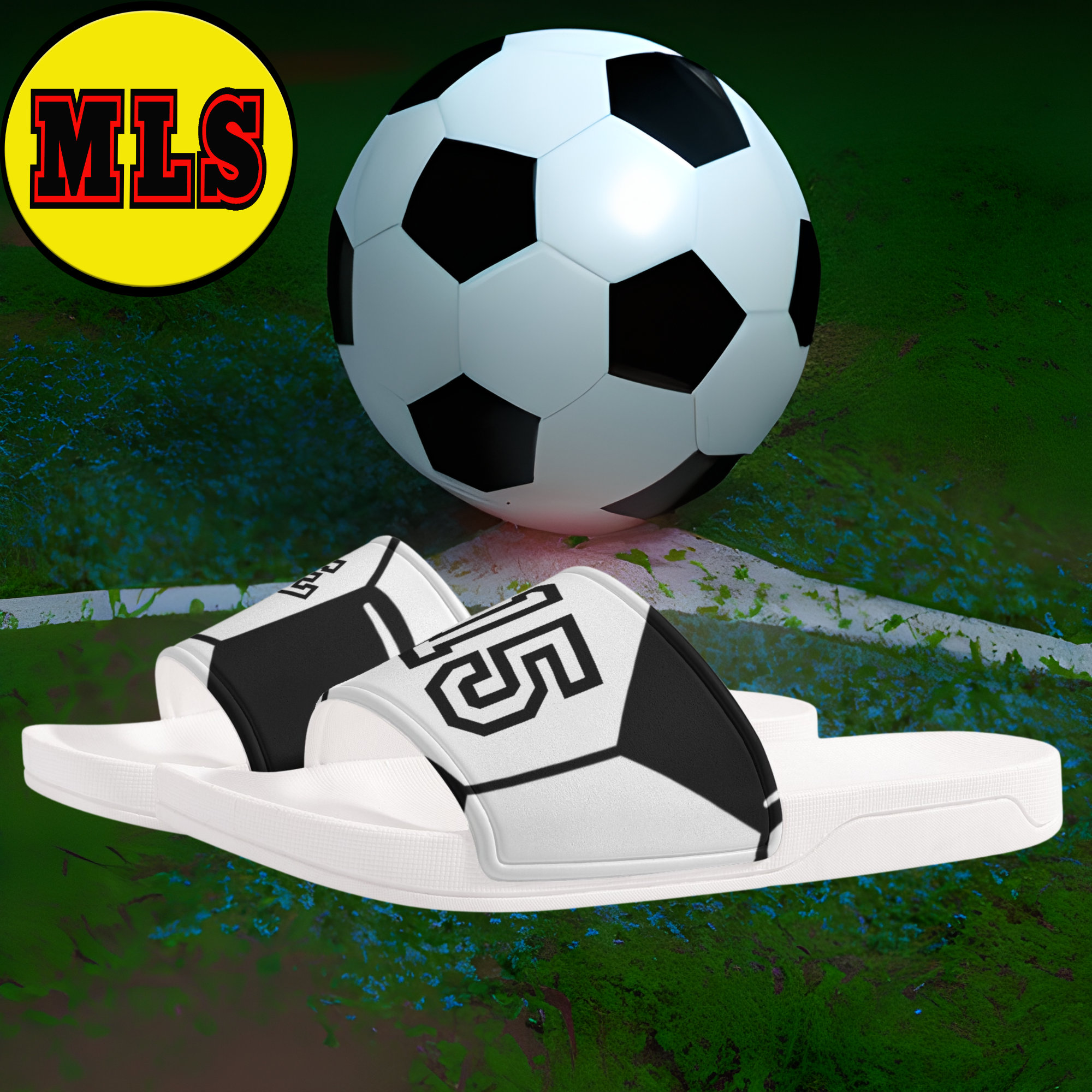 Custom Soccer Slides Flip Flops Sandals, Personalized Soccer Sandals ...