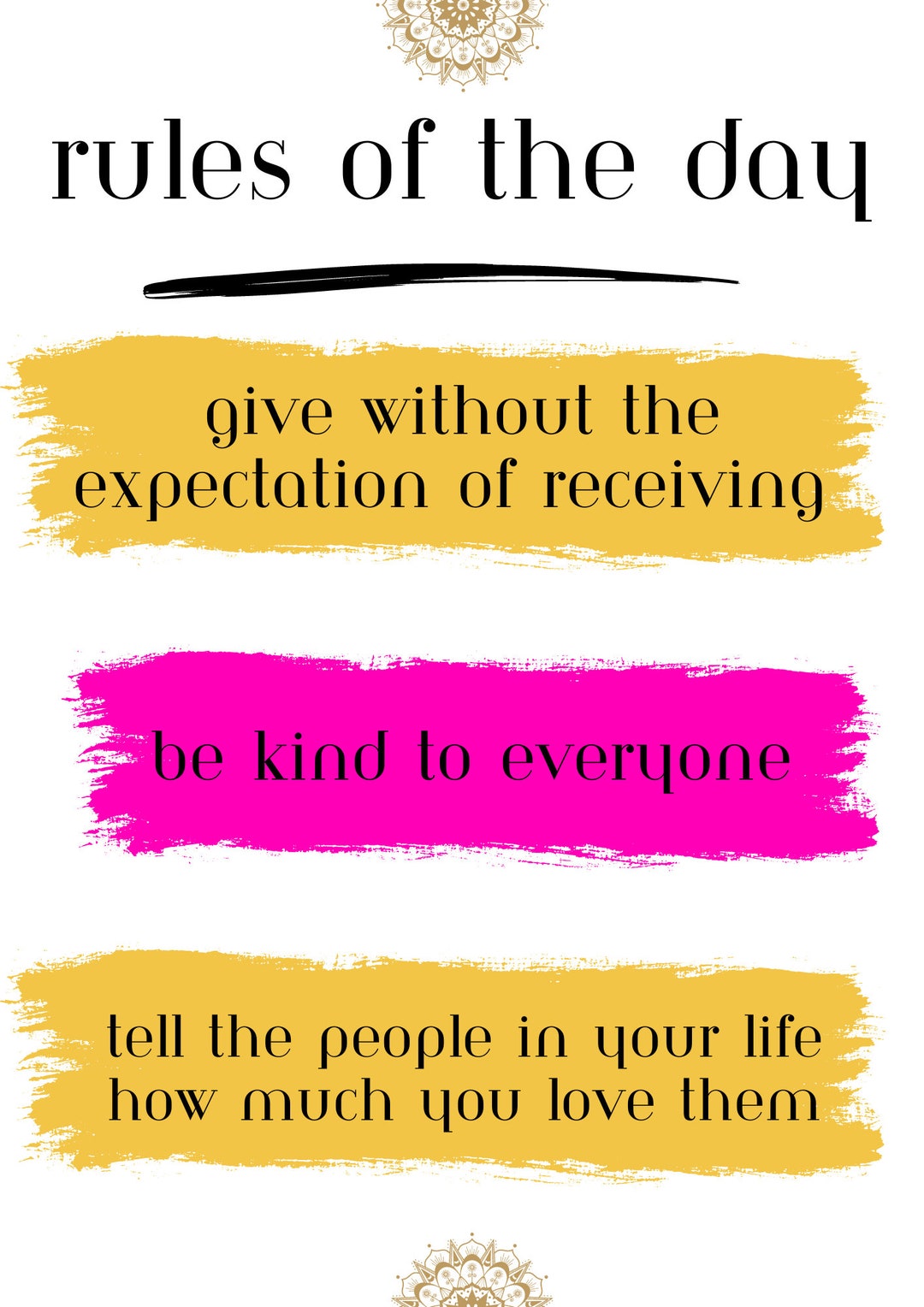 Rules of the Day A4 Download - Etsy