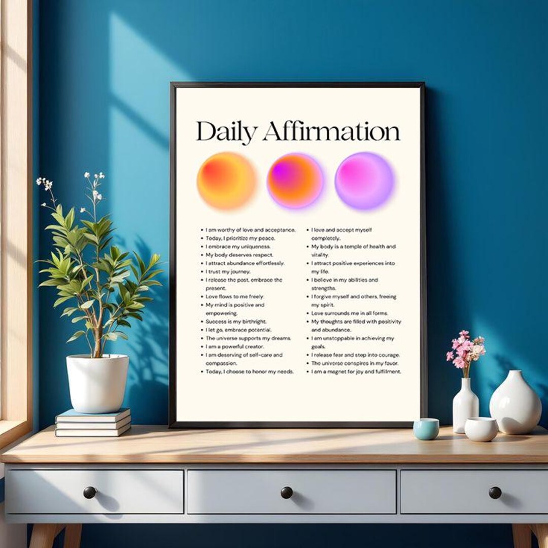 AFFIRMATION WALL ART, Positive Affirmations, Words of Affirmation ...
