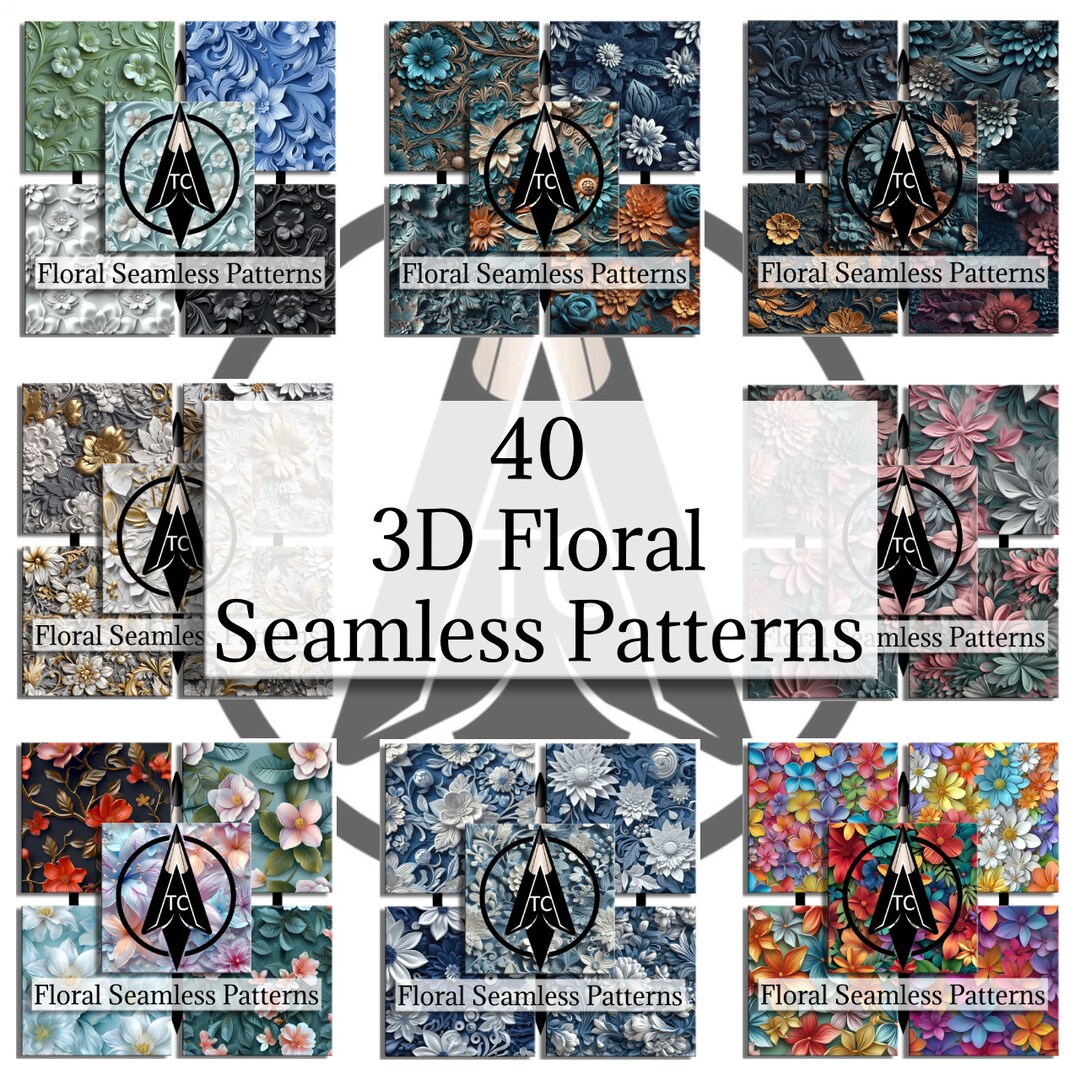 3D Seamless Patterns - Floral Patterns Flower Patterns Repeat Flower ...