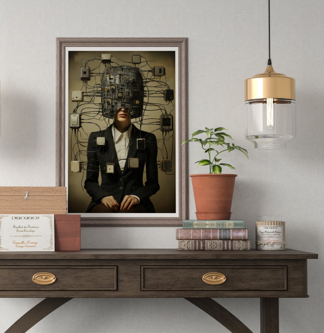 Surrealism Print, Surreal Steampunk Print, Surrealist Print, Portrait ...