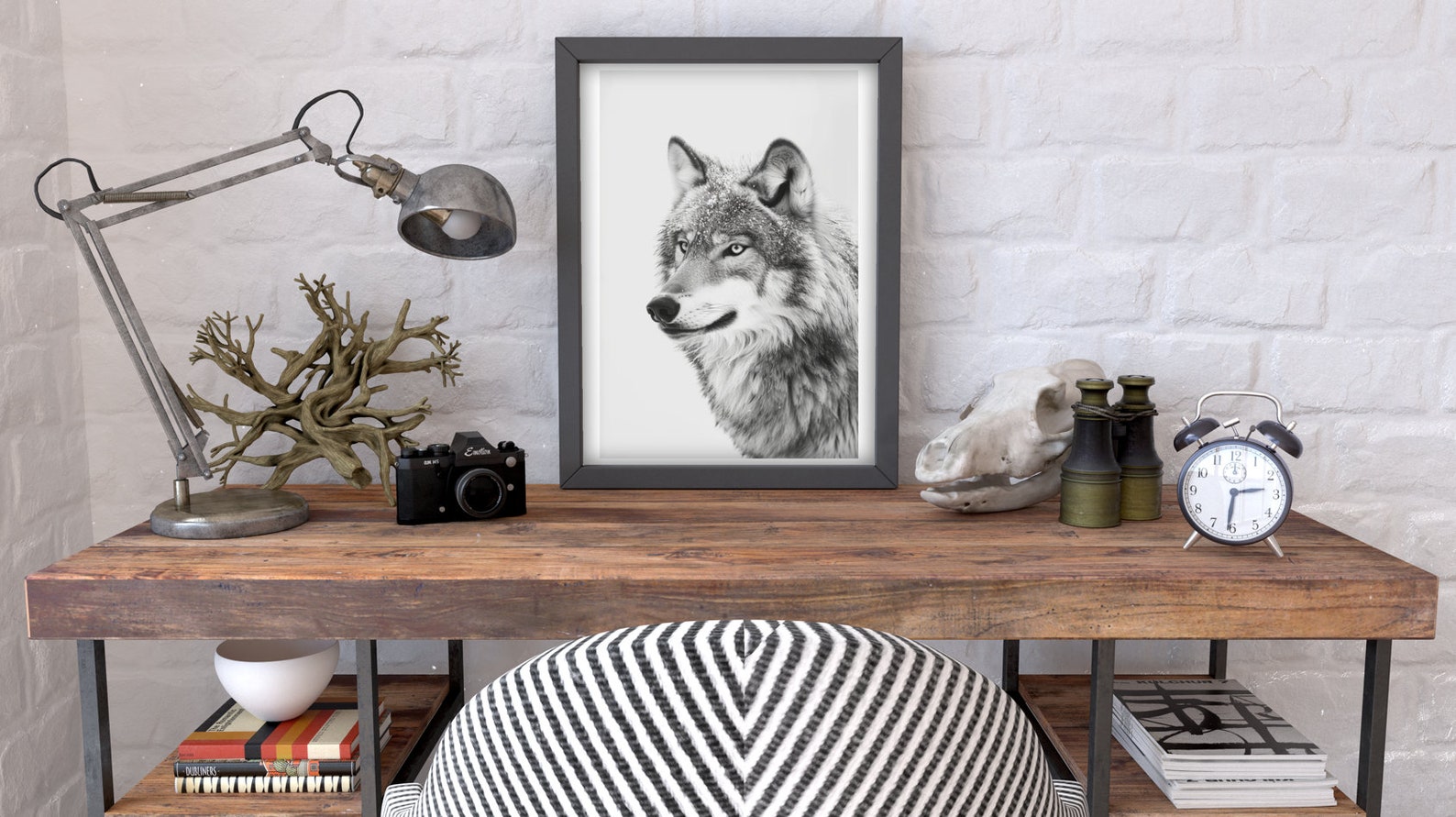 Black and White Animal Prints Wolf Prints Minimalistic Wall Art Arctic ...