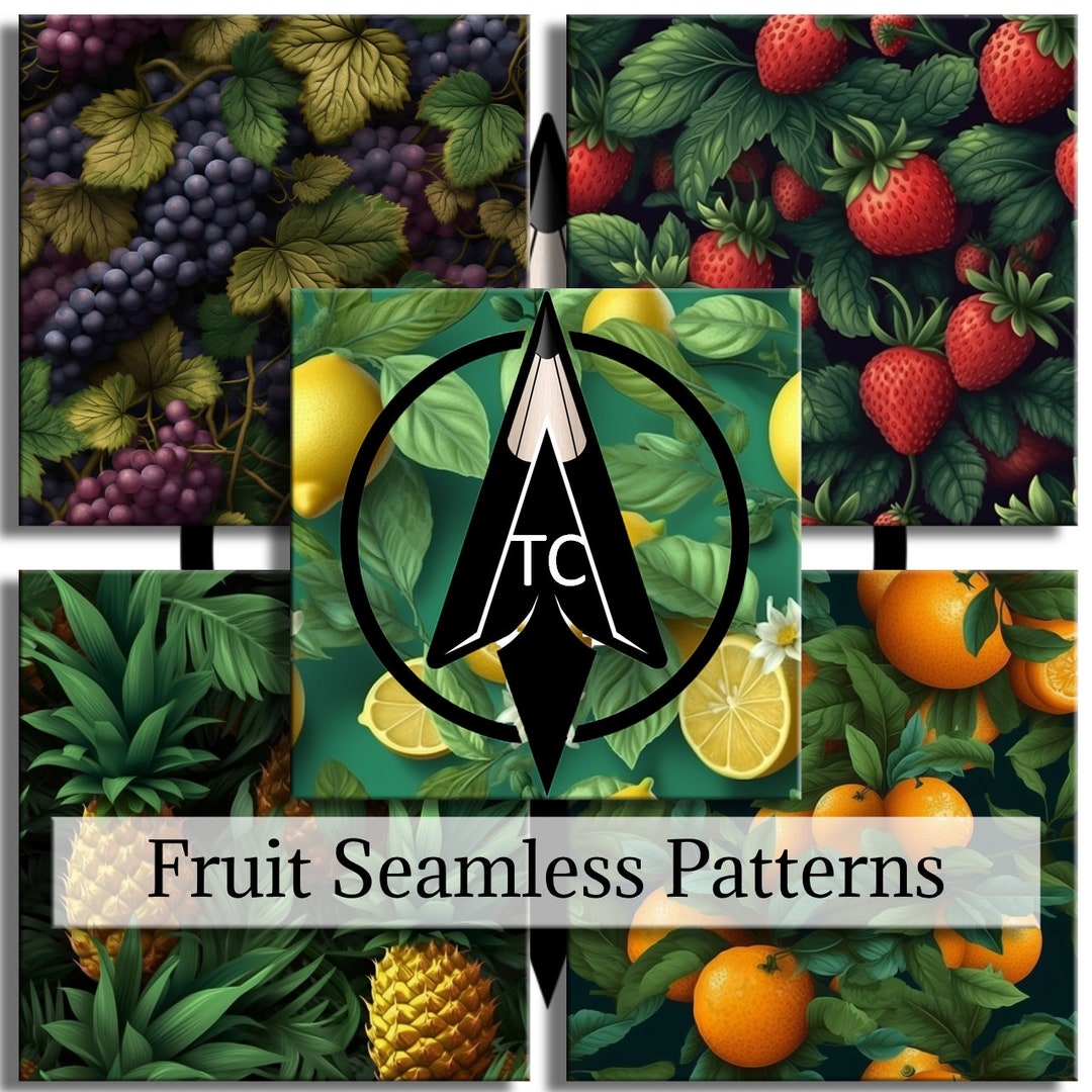 Seamless Patterns, Fruit Seamless Patterns, Repeat Fruit Patterns ...