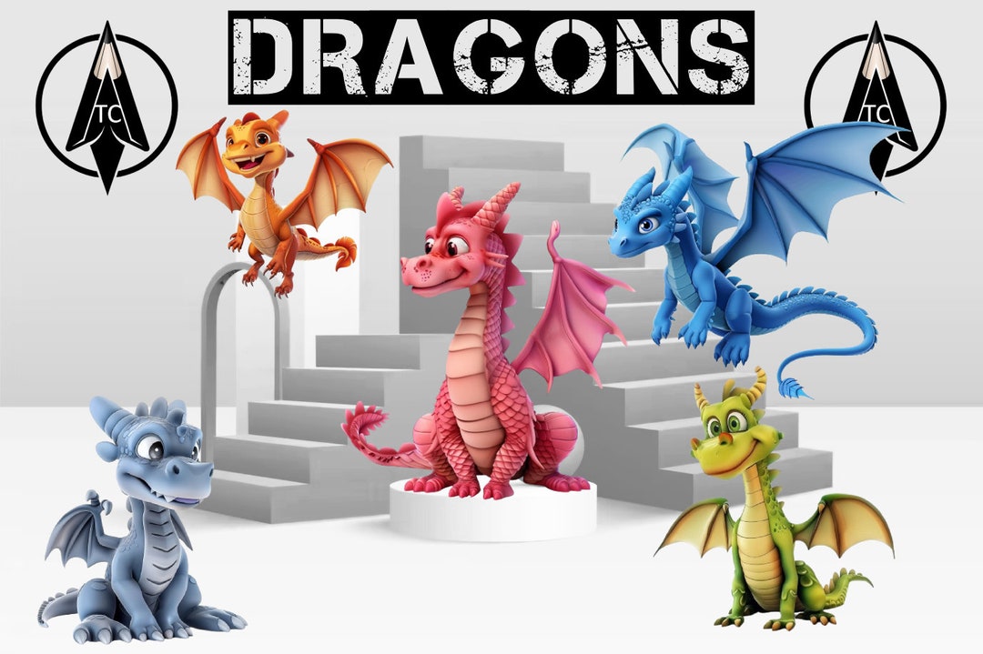 Clip Art, Dragons, Animals Clip Art, 3D, No Background, PNG, Commercial ...