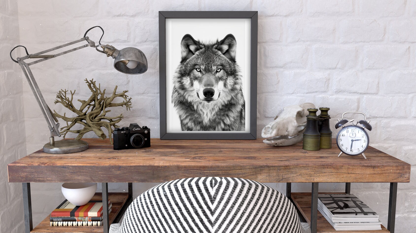 Black and White Animal Prints Wolf Prints Minimalistic Wall Art Arctic ...
