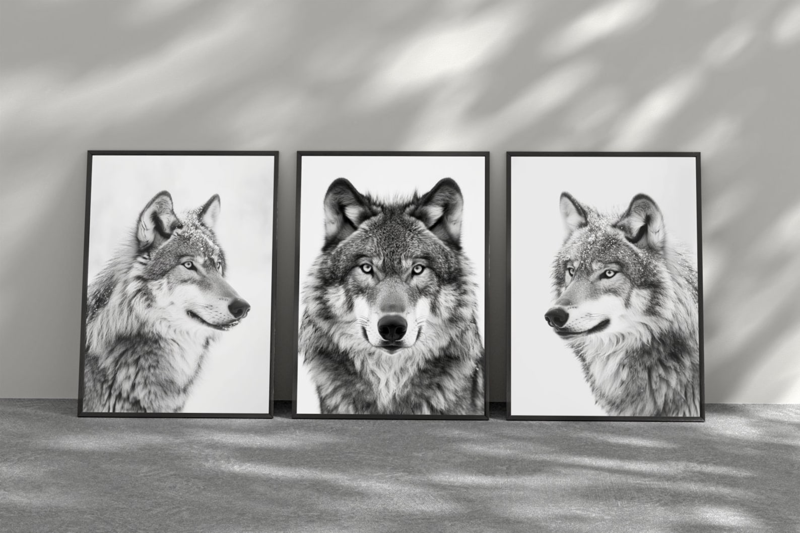 Black and White Animal Prints Wolf Prints Minimalistic Wall Art Arctic ...