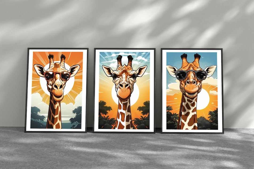 Giraffe Prints, Giraffe Poster, Animal Wall Art, Nursery Wall Art ...