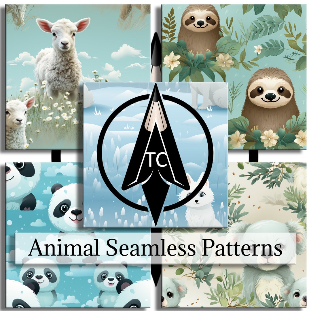 Seamless Patterns, Animal Seamless Patterns, Nursery Repeat Patterns ...