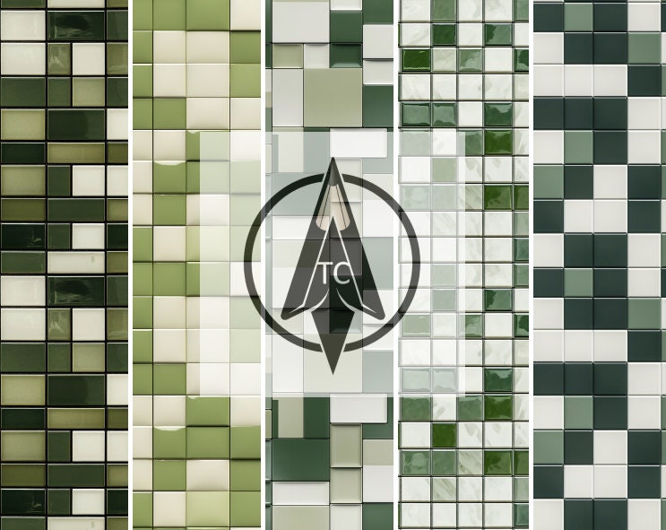 Seamless Patterns, Green and White Tiles, Tile Seamless Patterns, Tile ...