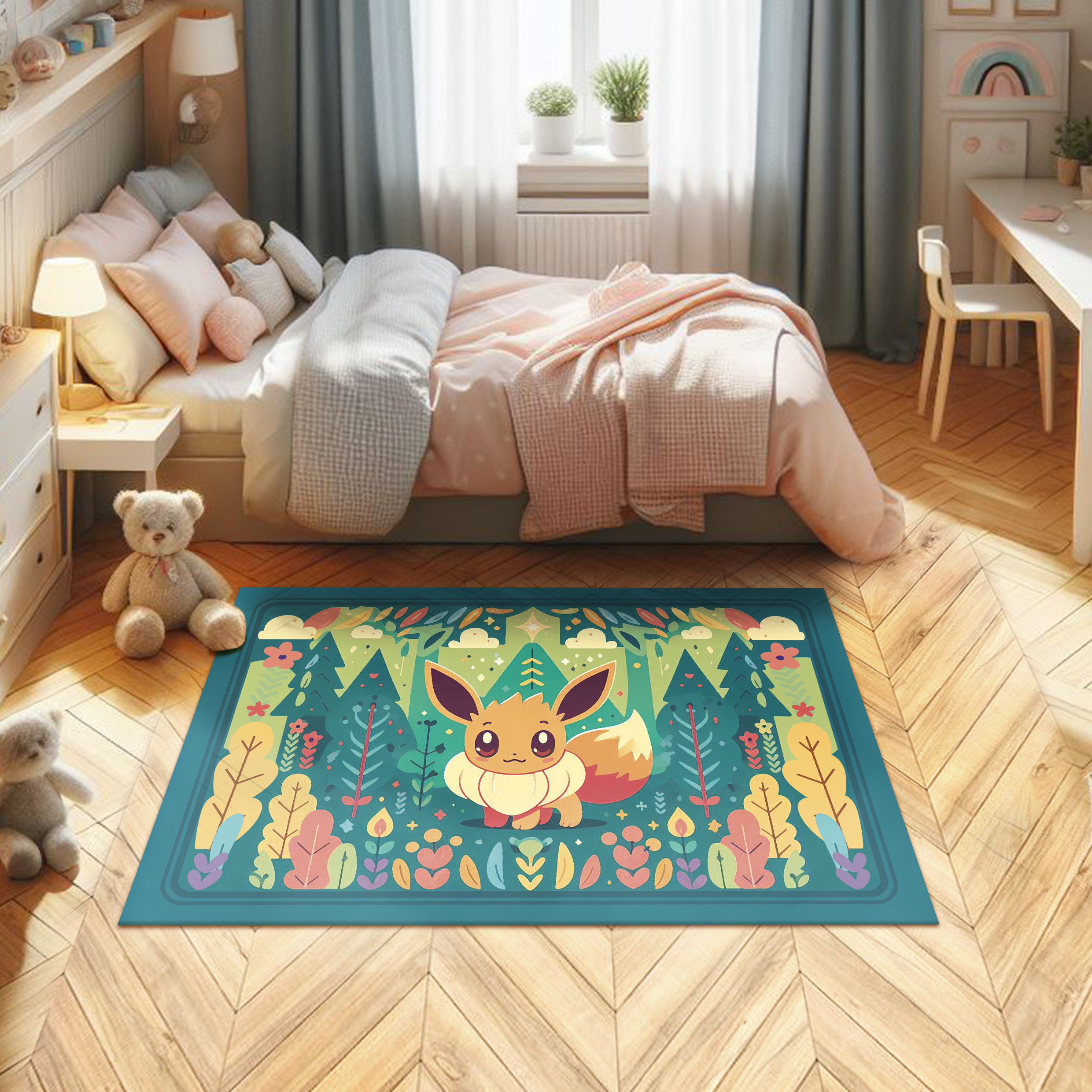 Eeve Kids Rug, Rugs Design, Kids Rugs, Anime Rugs, Anime Design Rugs ...