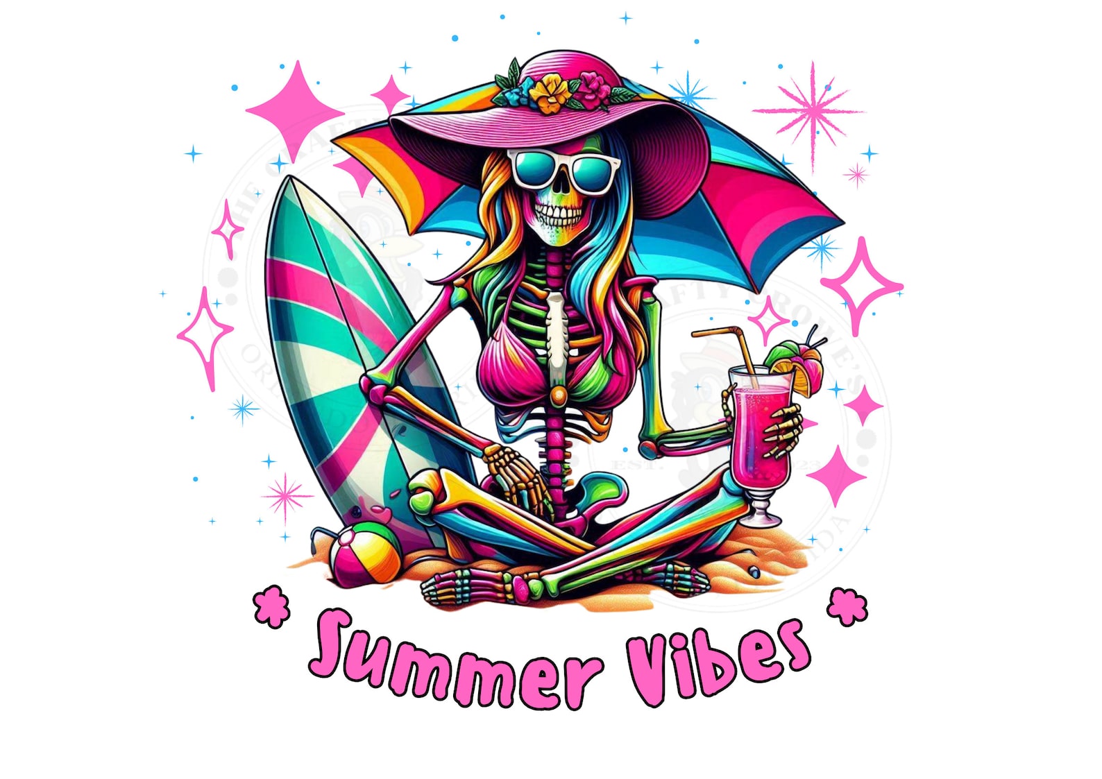 Summer Vibes, Skeleton, PNG, JPEG, 2 Files - Etsy