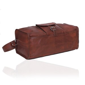 Small Leather Duffle Bag, 18 Inch Handmade Leather Weekender Gym Bag ...