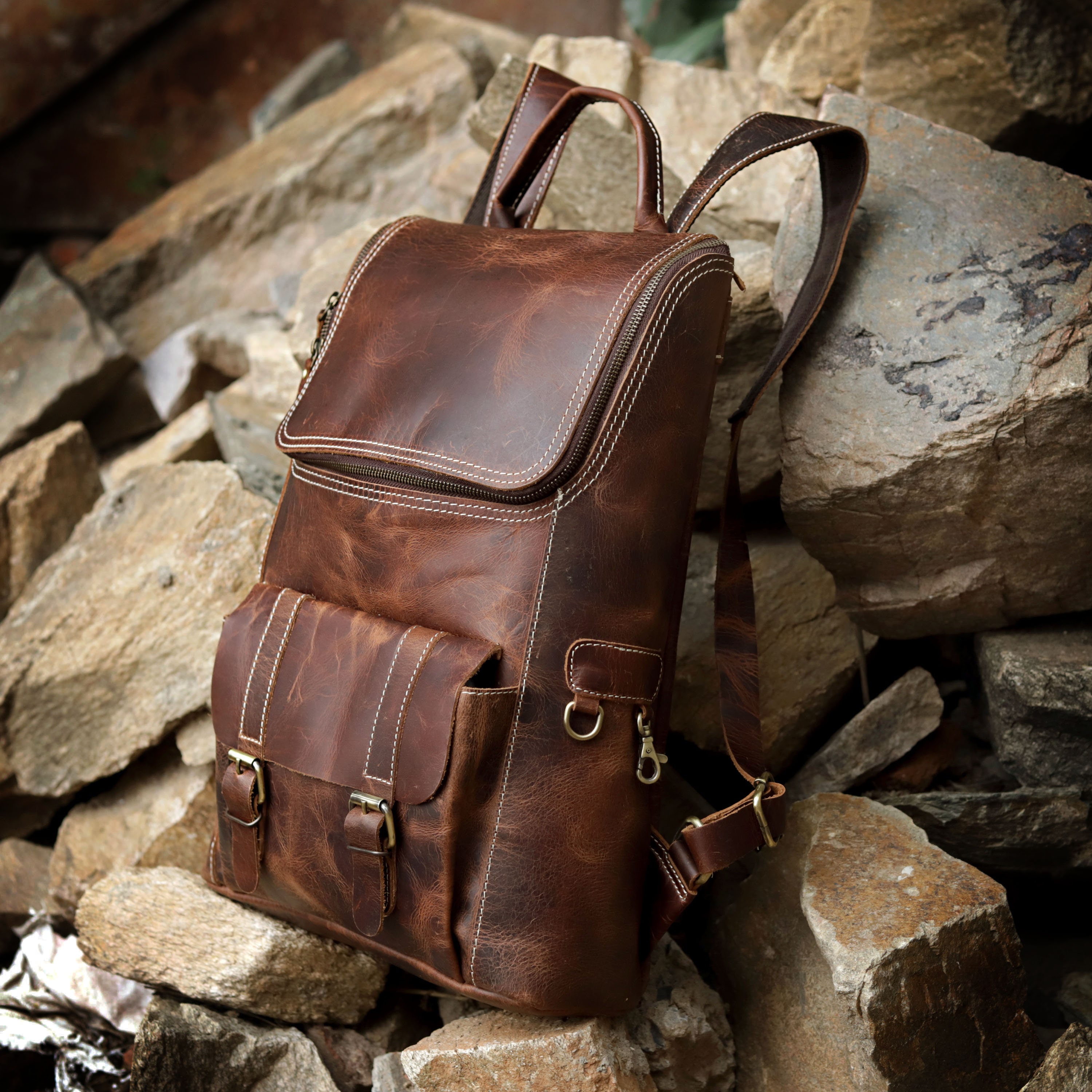 Vintage Leather Backpack Genuine Leather Mens Backpack - Etsy