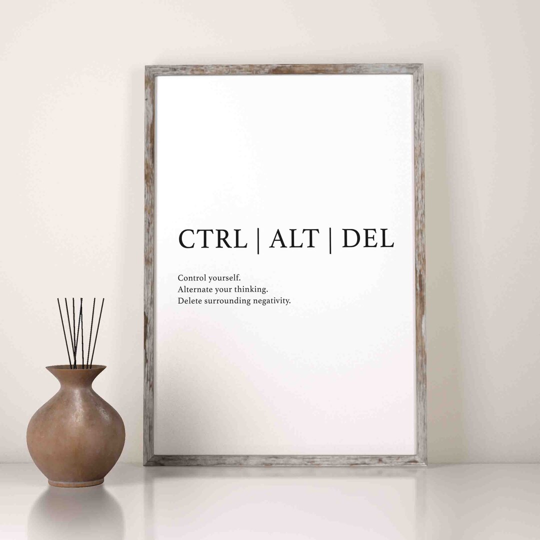 CTRL ALT DELETE Dictionary Definition Print | Office Decor | Hanging ...