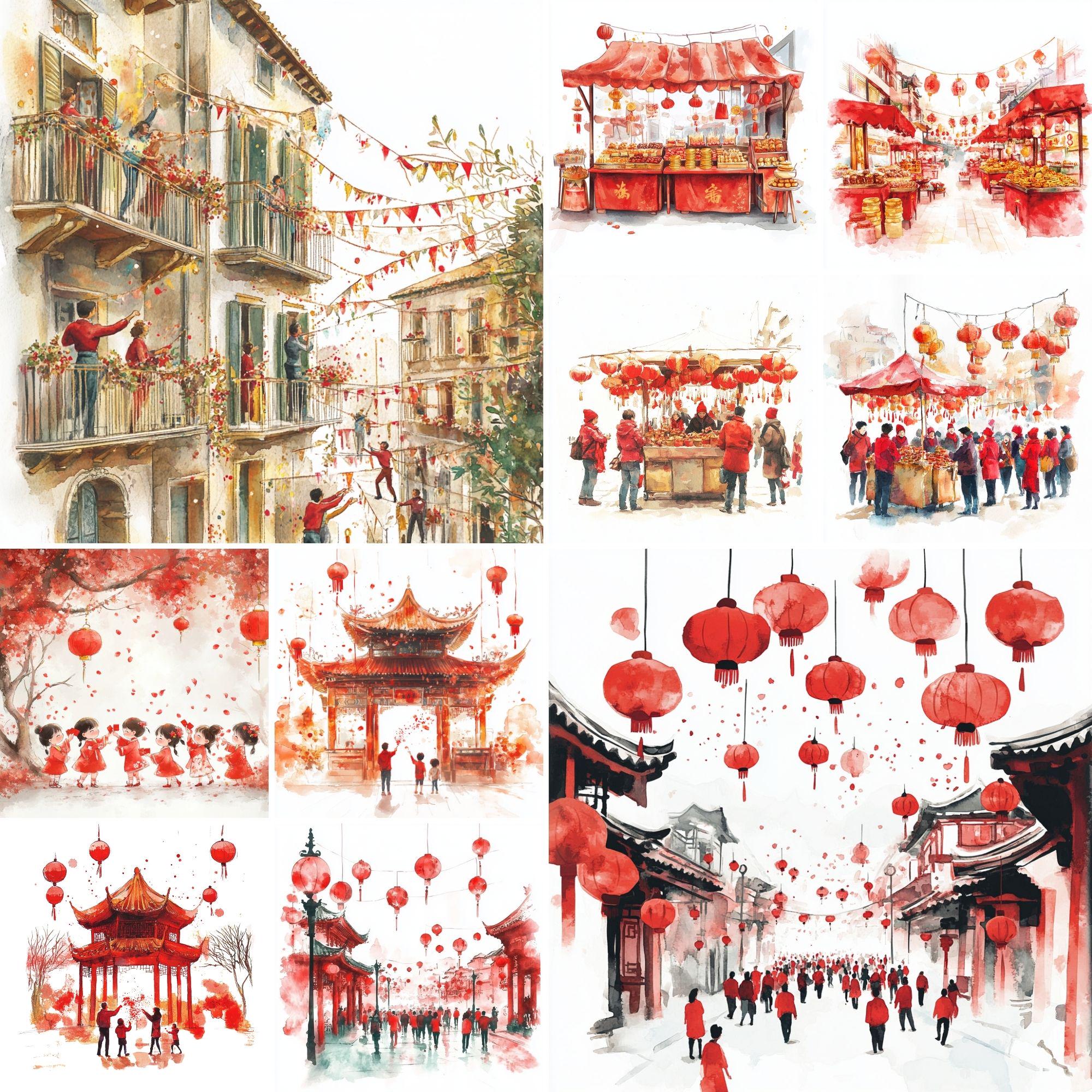 Chinese New Year Clipart Set | 22 PNG Images | 22 Festive Lunar ...