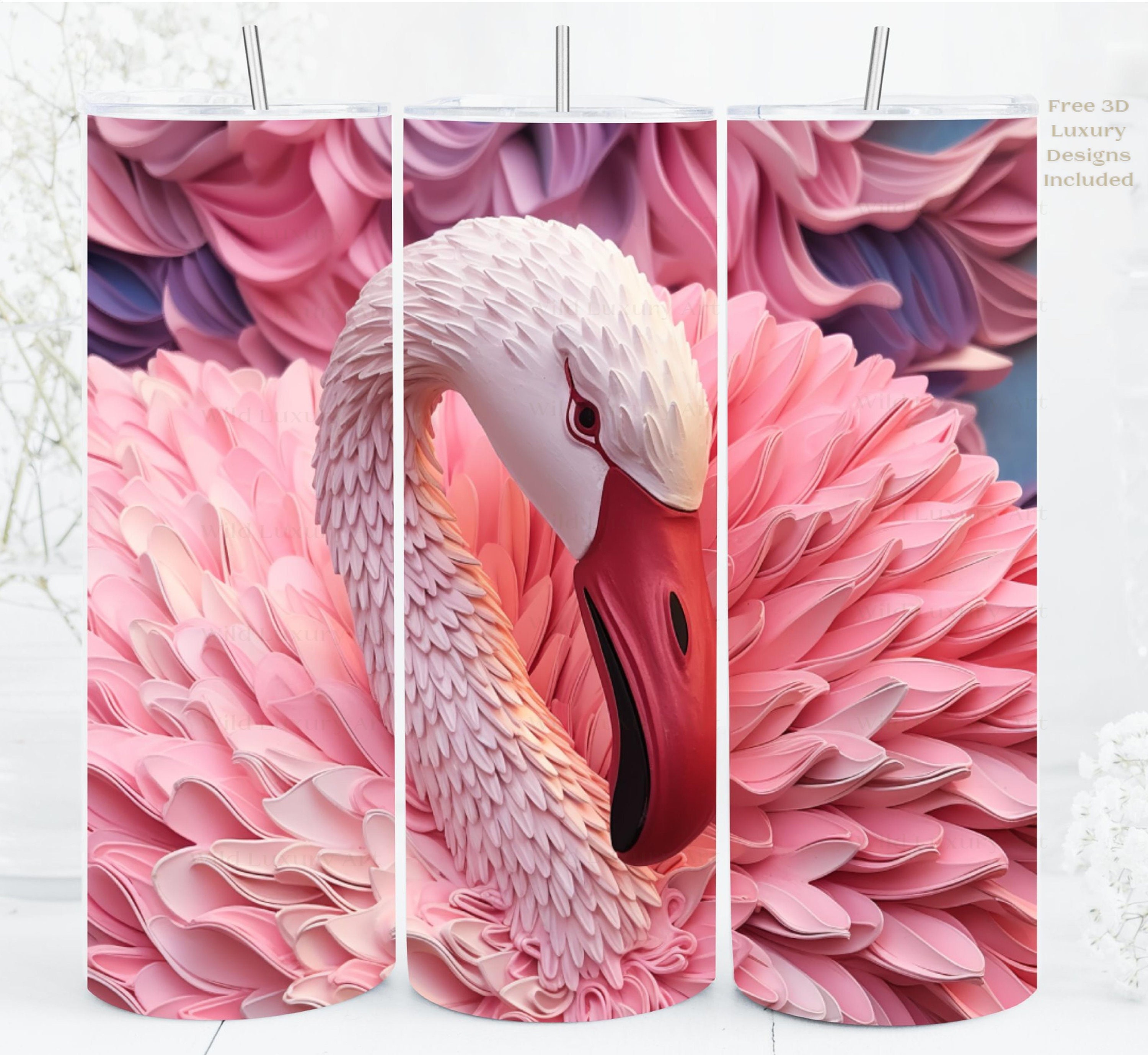 3D Tumbler Wrap Pink Swan 3D Sublimation 3D Design Floral - Etsy