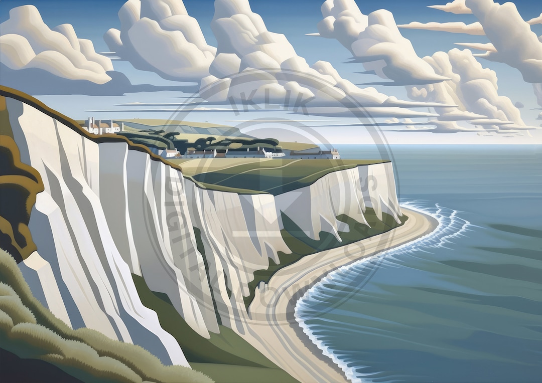 The White Cliffs of Dover Landscape Digital Download - Modern Wall Art ...